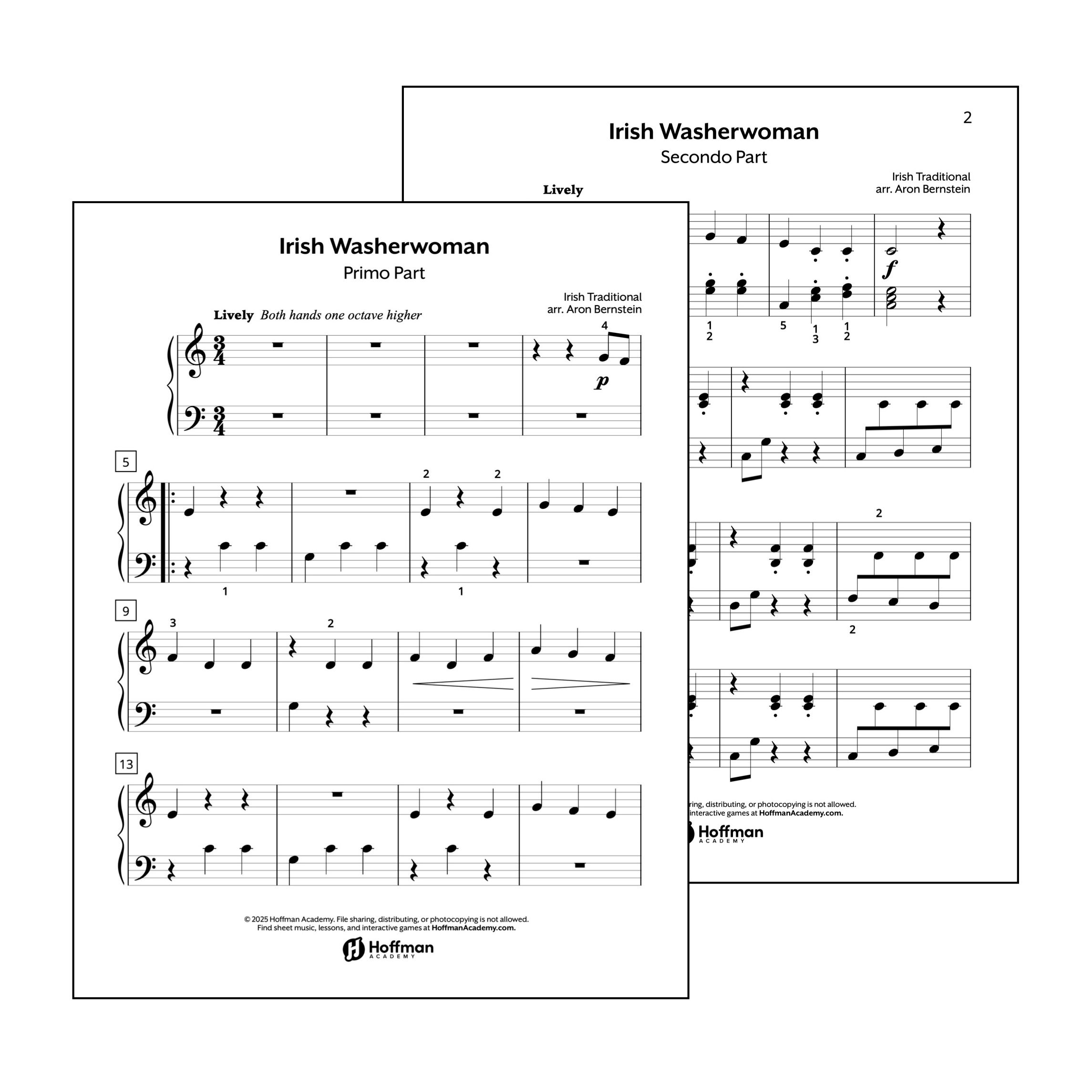 Irish Washerwoman Duet Piano Sheet Music | Primo & Secondo
