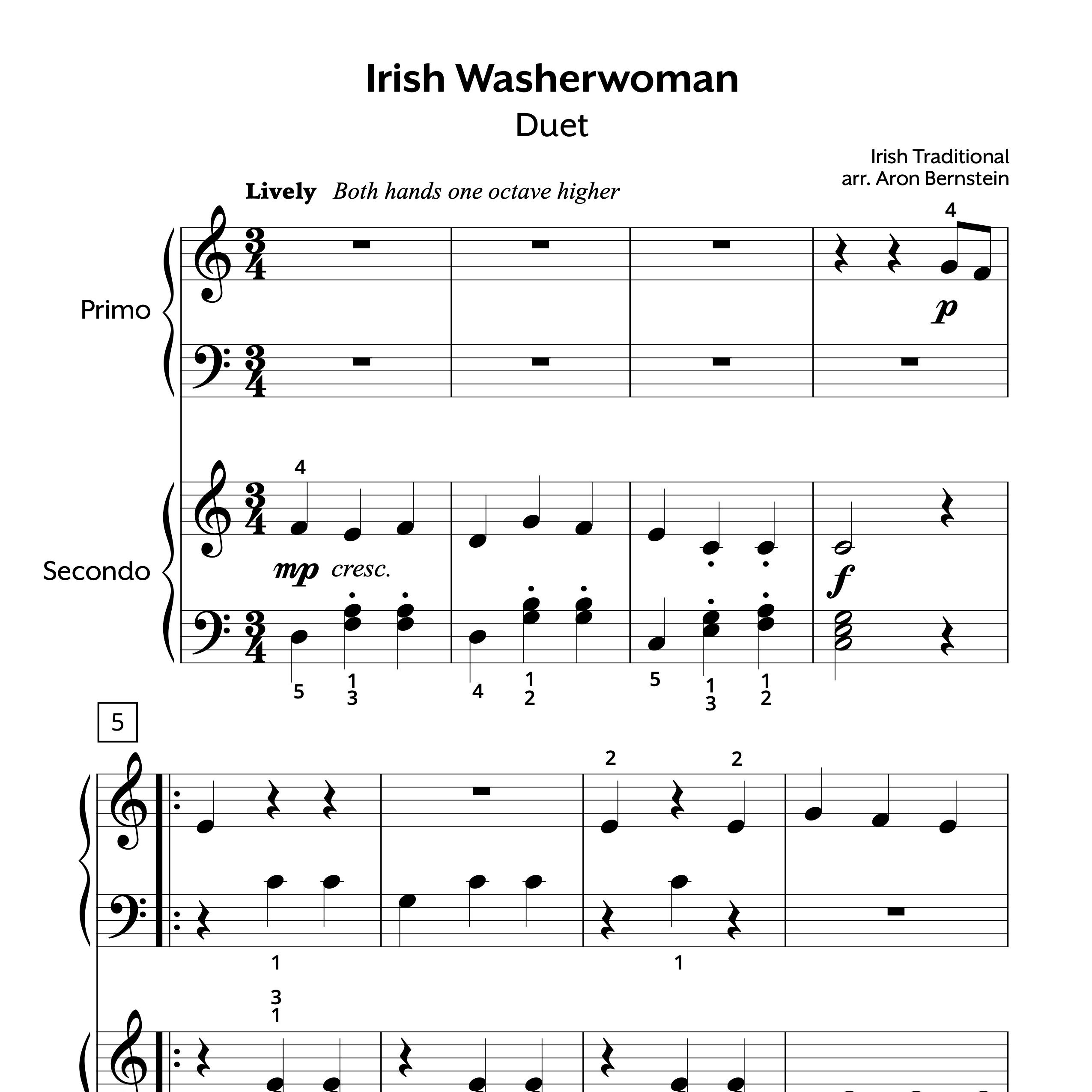 Irish Washerwoman Duet Sheet Music | PDF Download