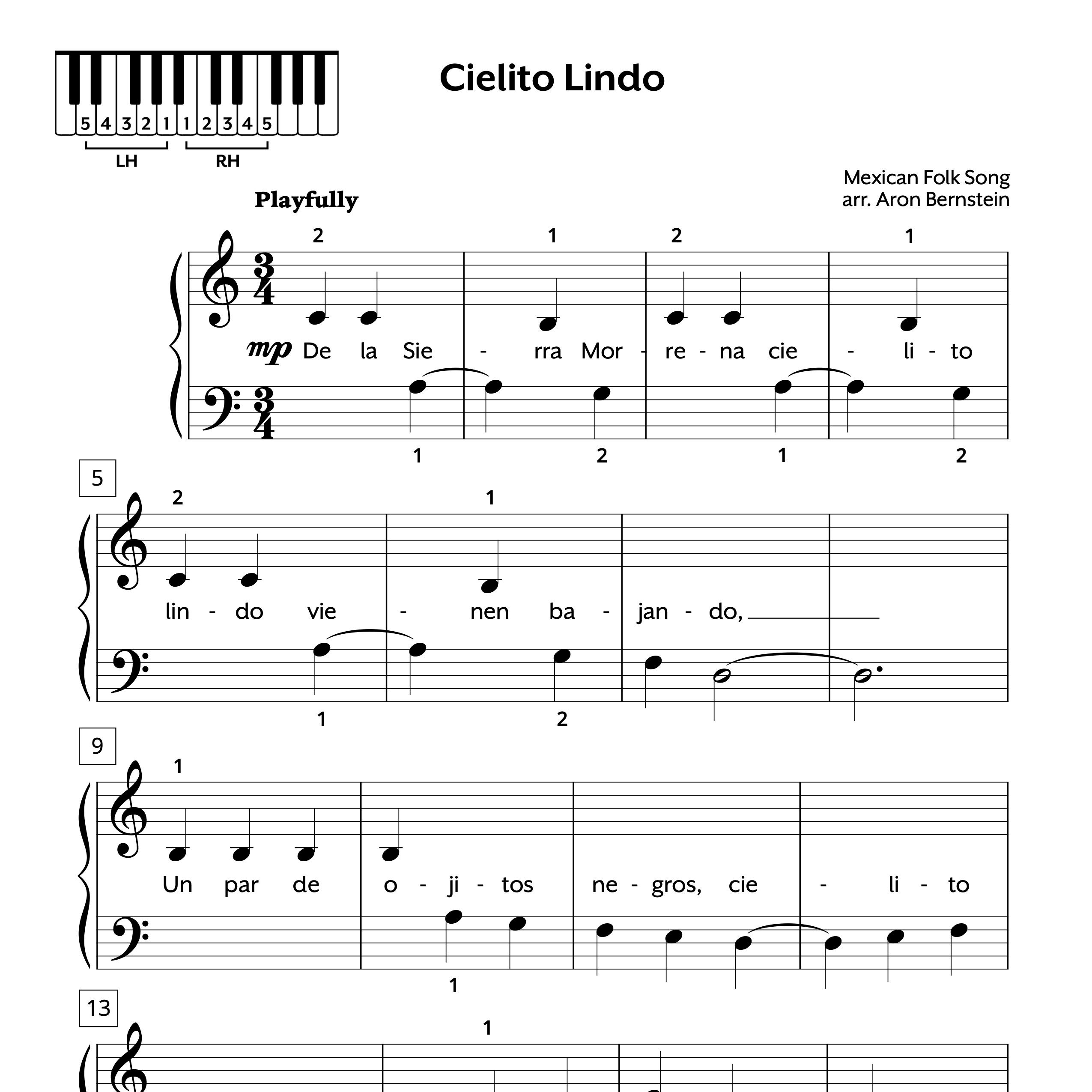 Cielito Lindo, Early Elementary Version | PDF Download