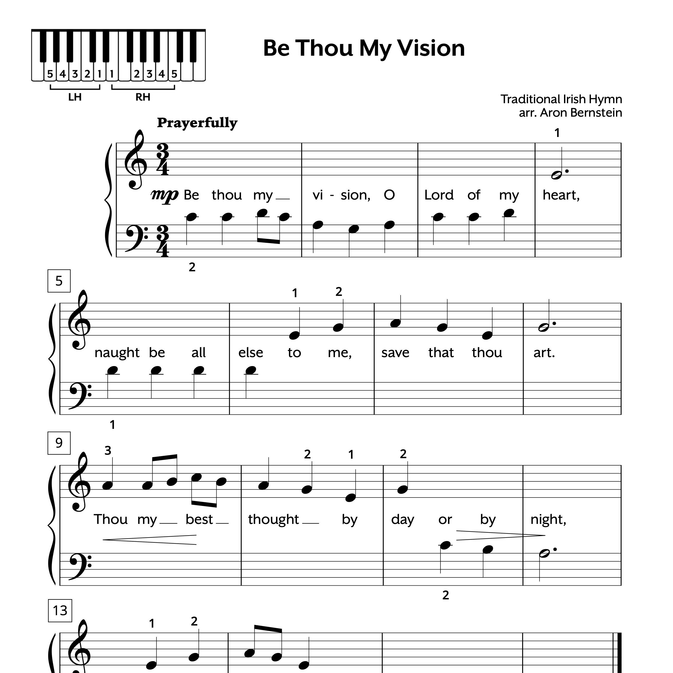 Be Thou My Vision Piano Sheet Music | Super Easy