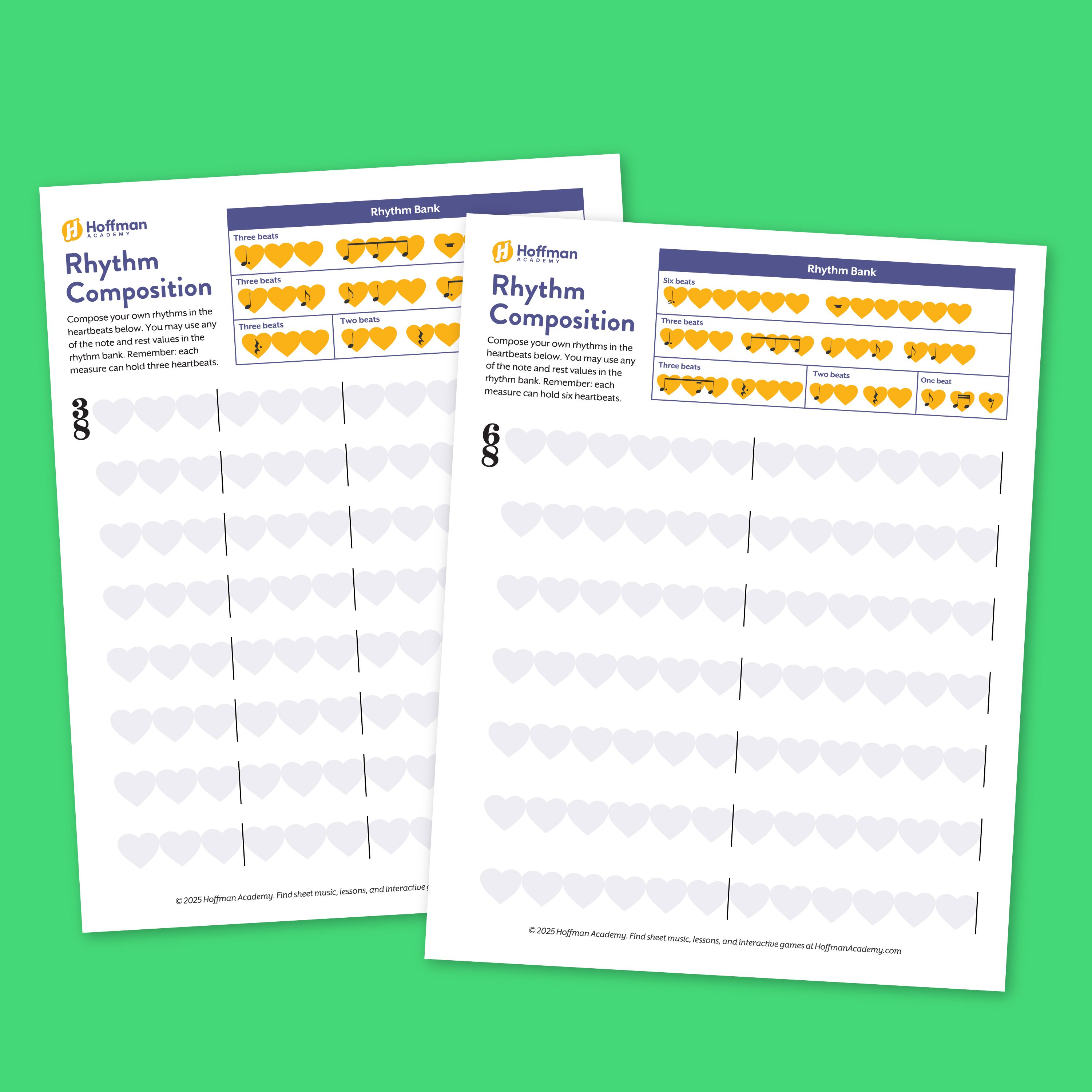 Rhythm Composition Worksheets, Compound Meter | PDF Download