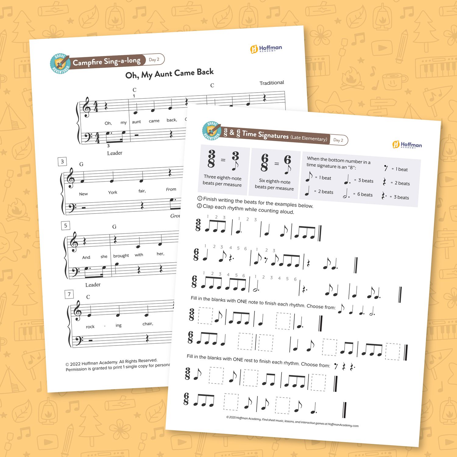 Summer Camp Brave Adventurer Cabin | Music Activity Packet, PDF Download