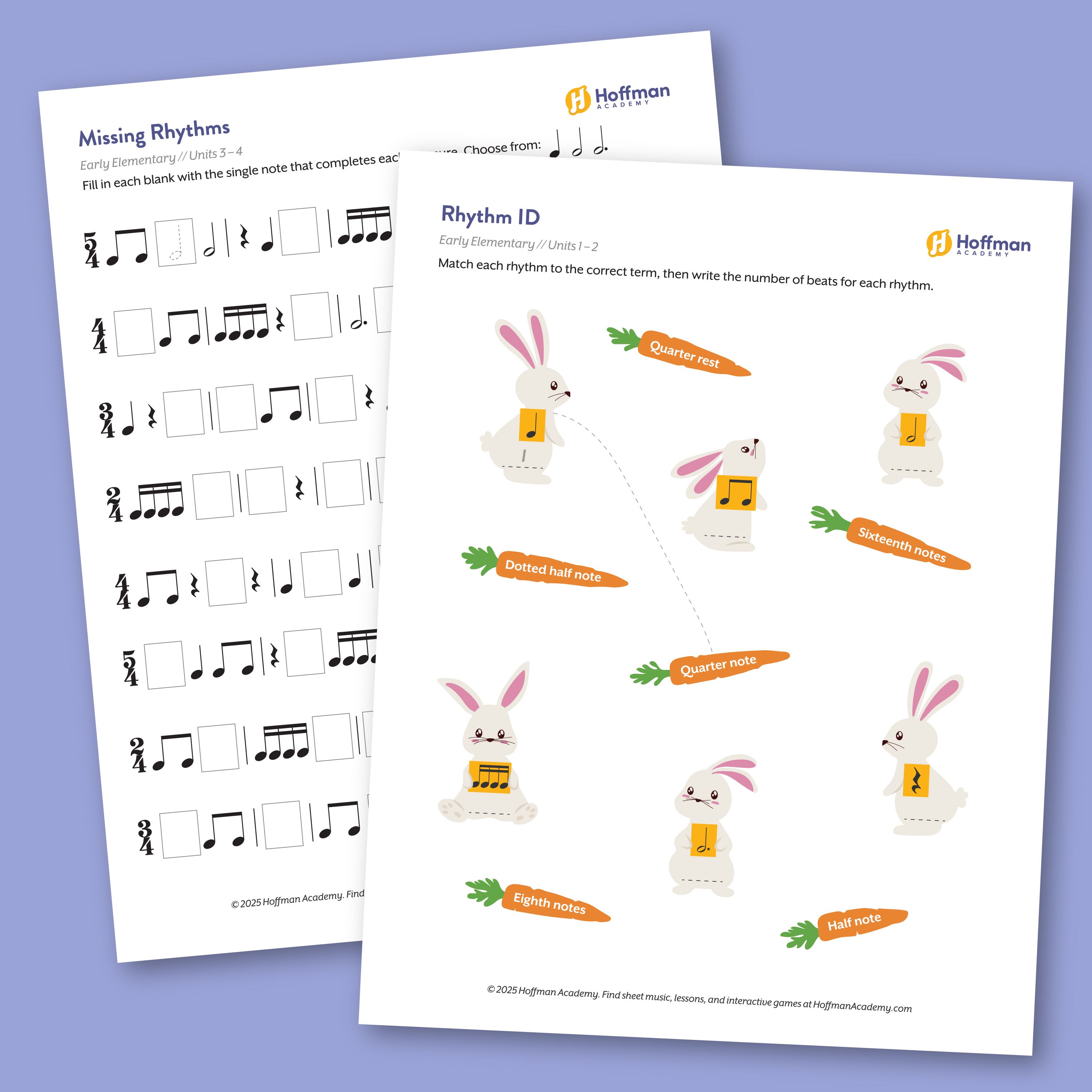 Rhythm Review Activity Packet for Early Elementary Piano Students | PDF ...