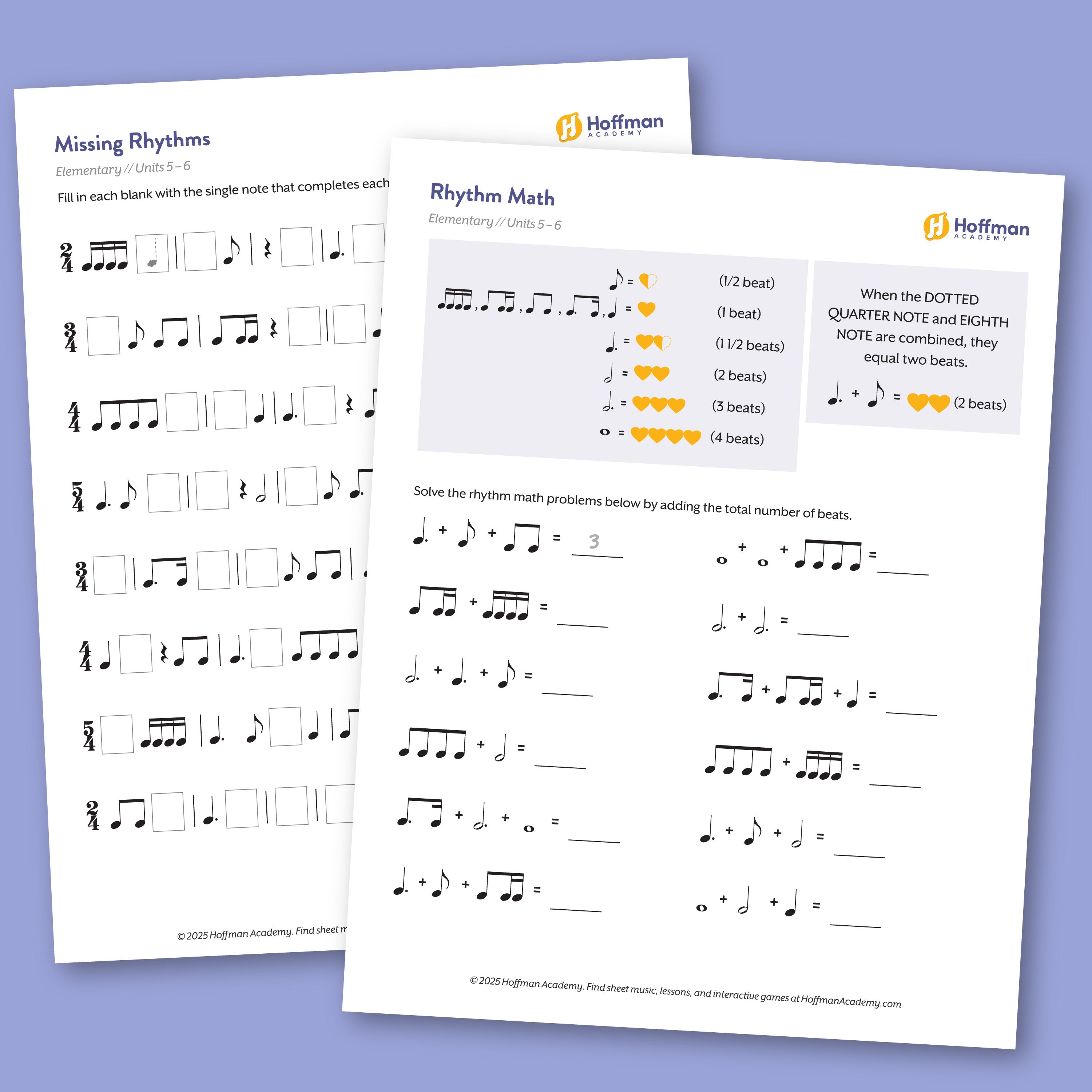 Rhythm Review Activity Packet for Elementary Piano Students | PDF Download