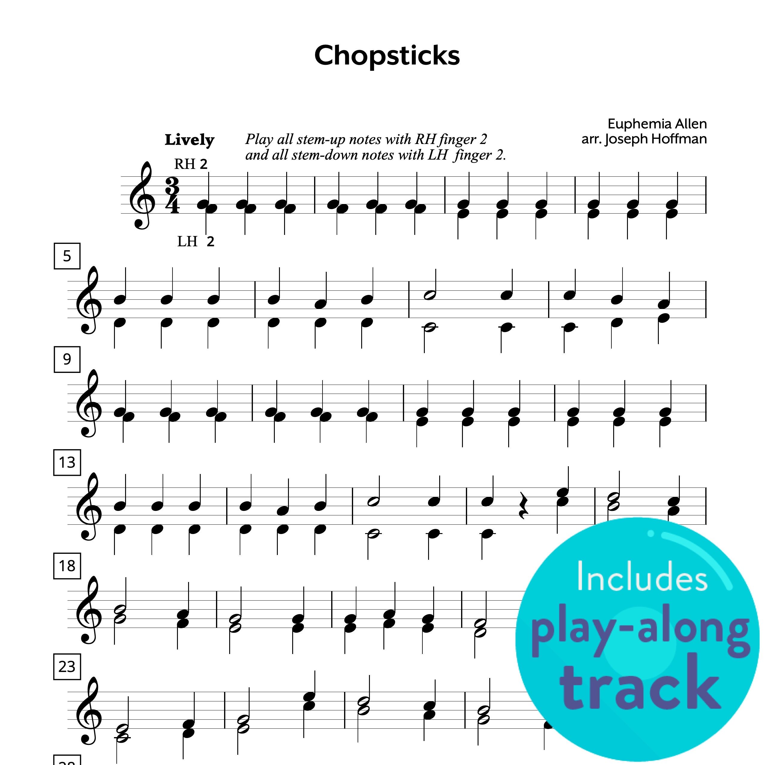 Chopsticks Super Easy Piano Sheet Music | Free PDF and mp3 Downloads