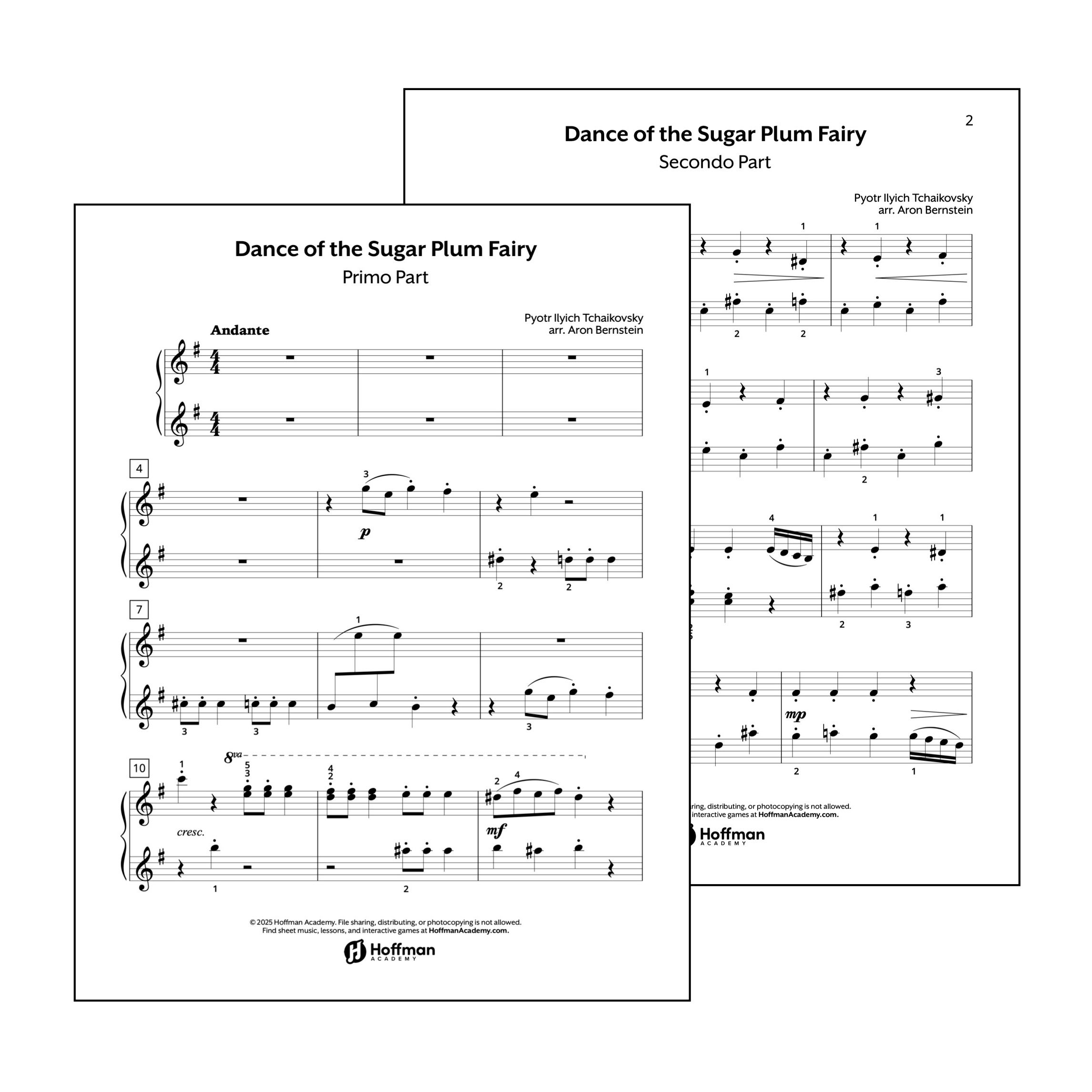 Dance of the Sugar Plum Fairy from The Nutcracker | Piano Duet PDF ...