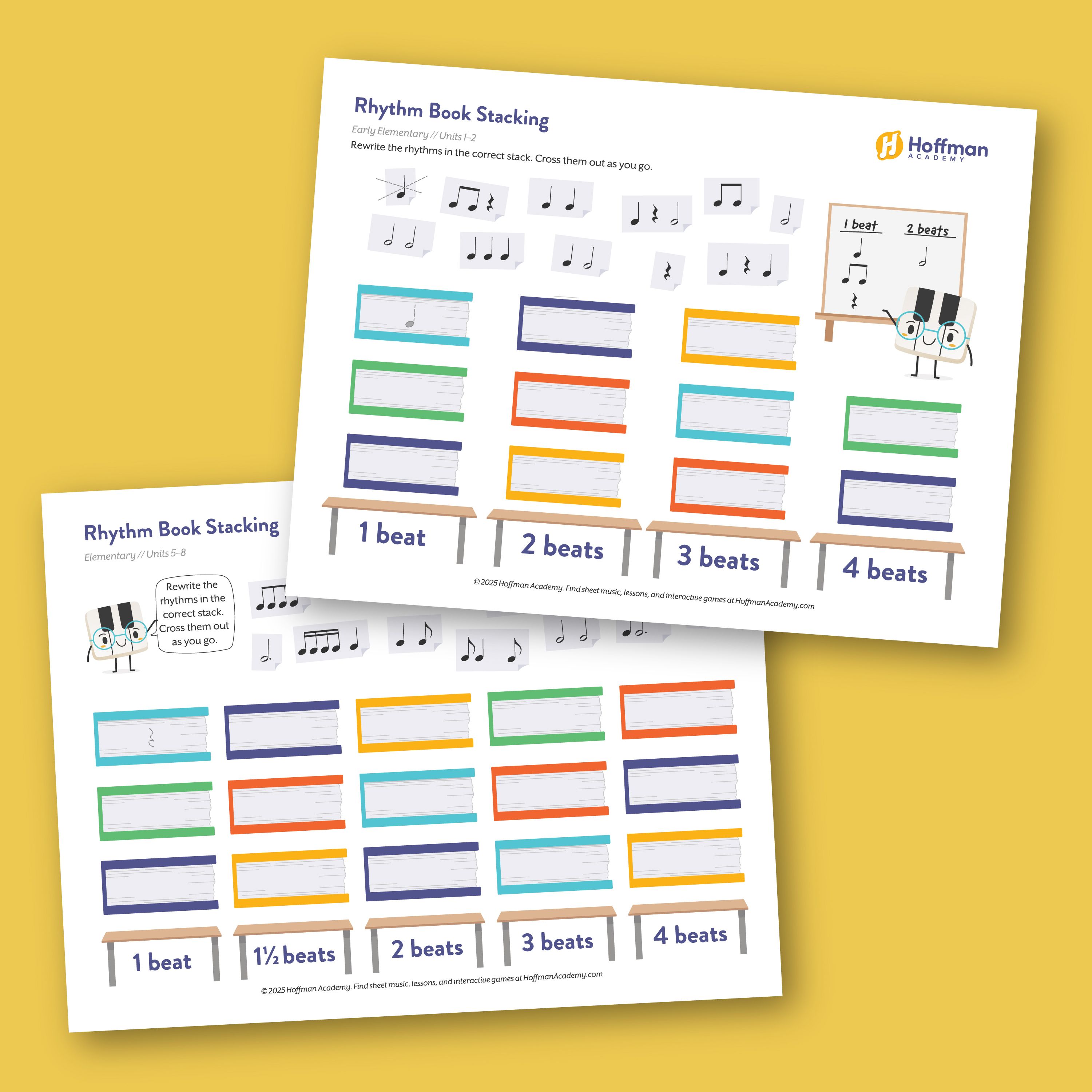 Rhythm Book Stacking | PDF Activity Sheets