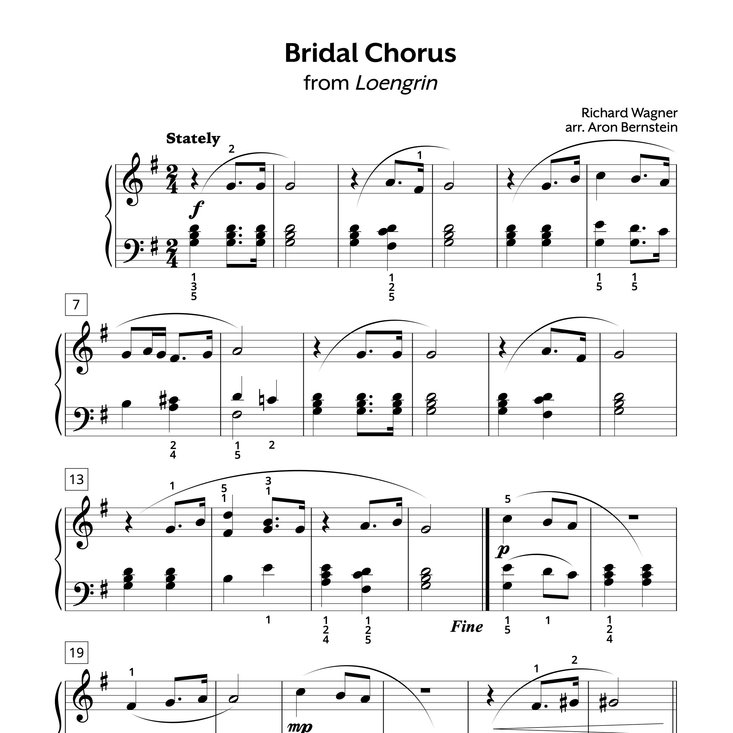 Bridal Chorus from Lohengrin Piano Sheet Music | Wagner