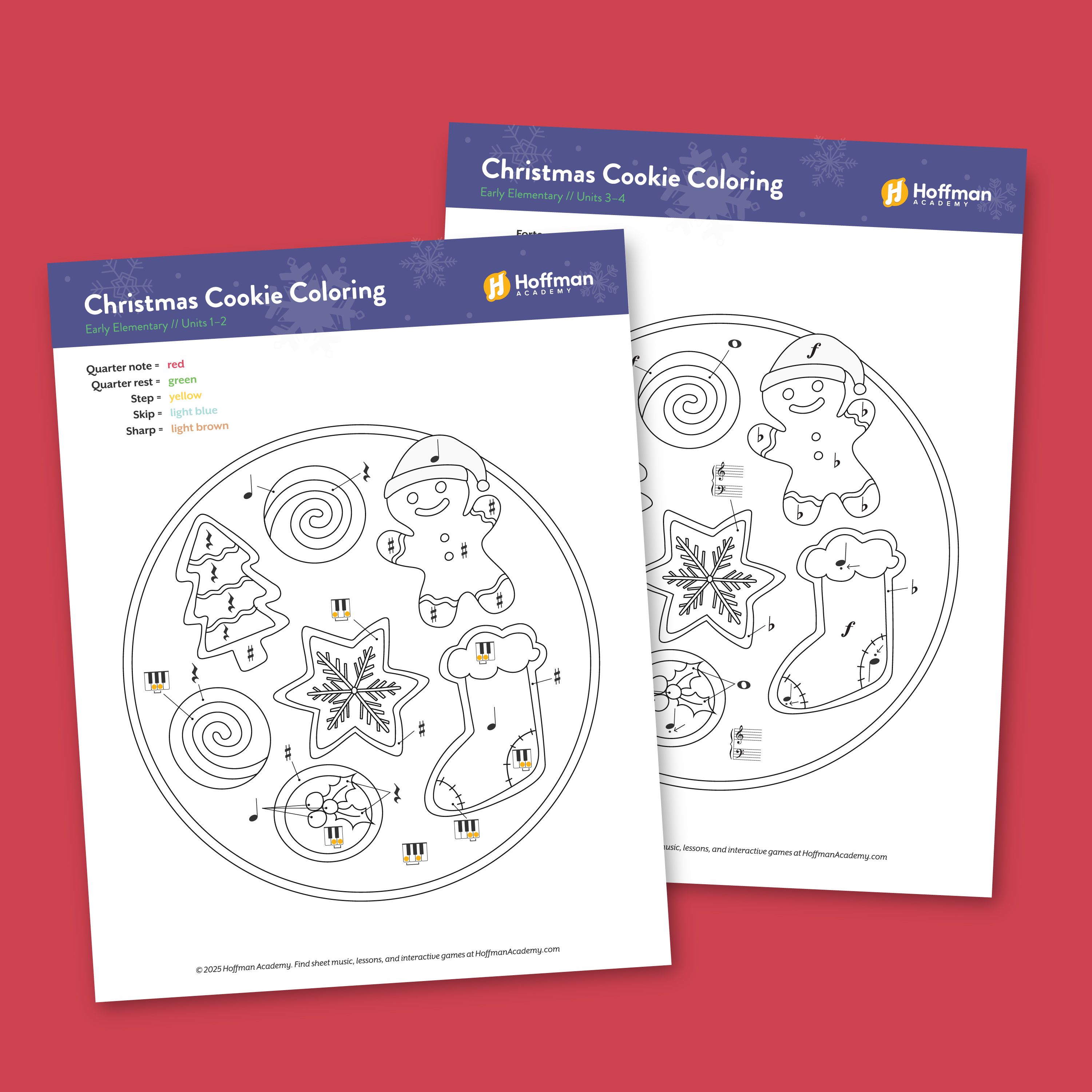 Christmas Cookie Coloring - Music Coloring Activity | PDF Download