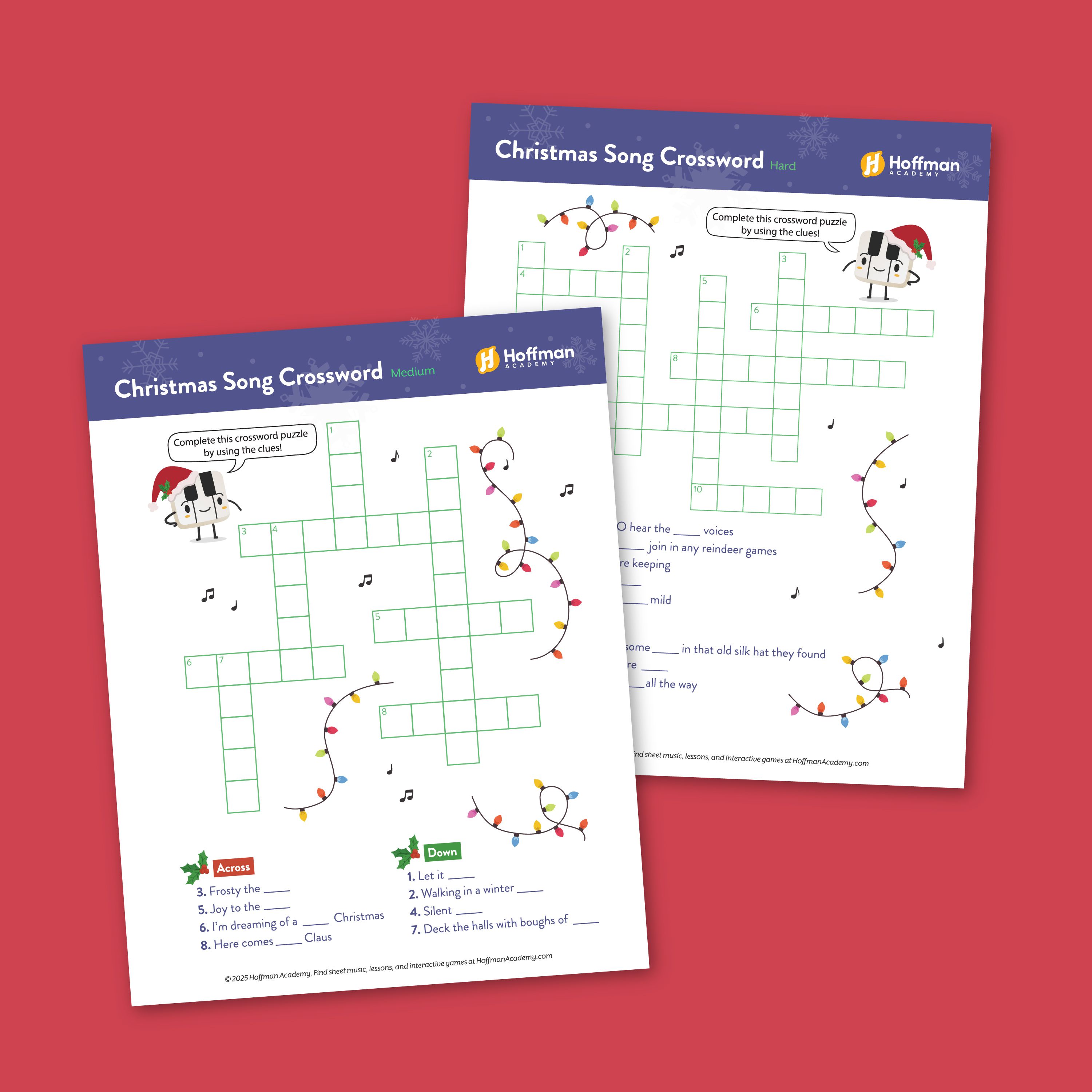 Christmas Song Crossword | PDF Download