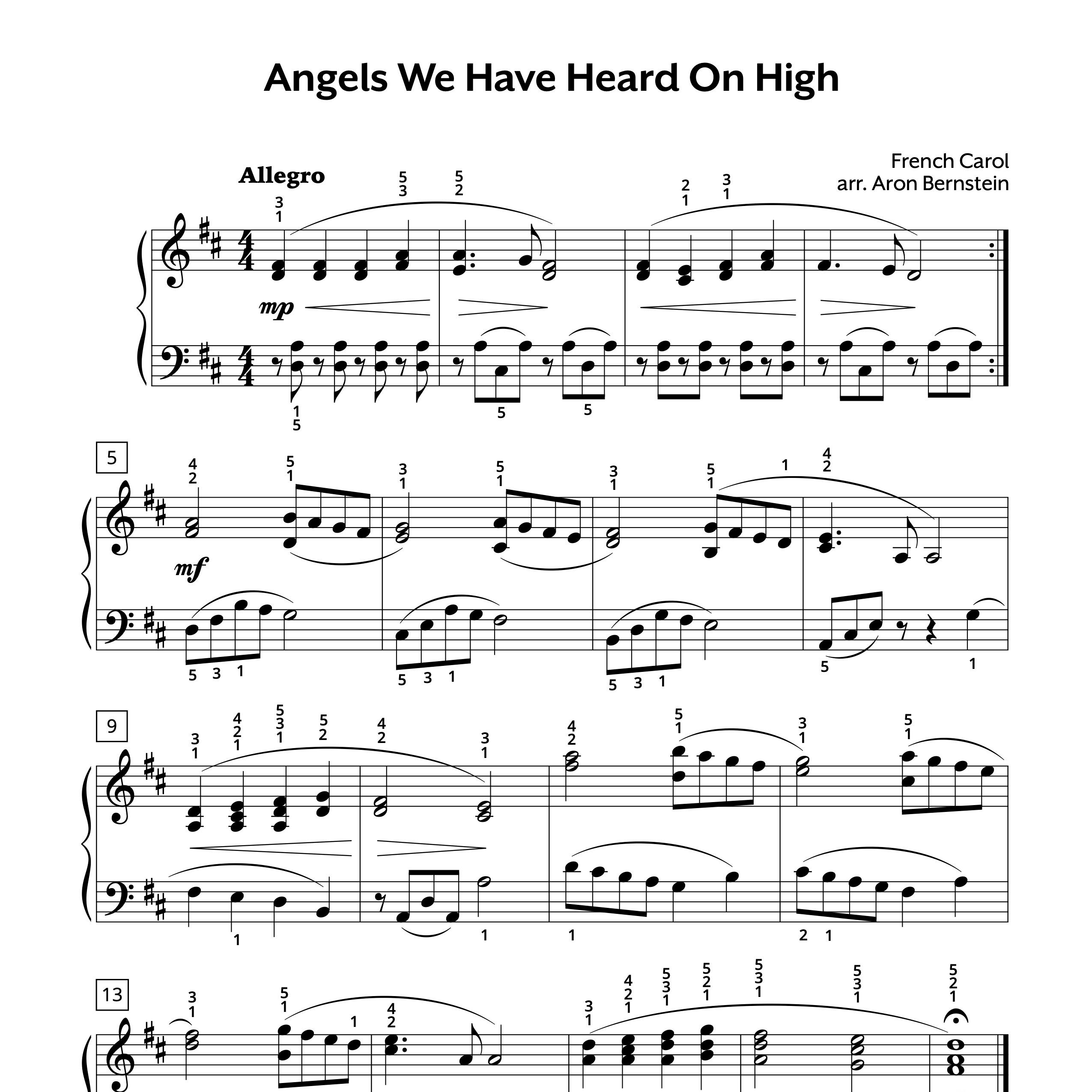 Angels We Have Heard On High - Early Intermediate Version | PDF Sheet Music