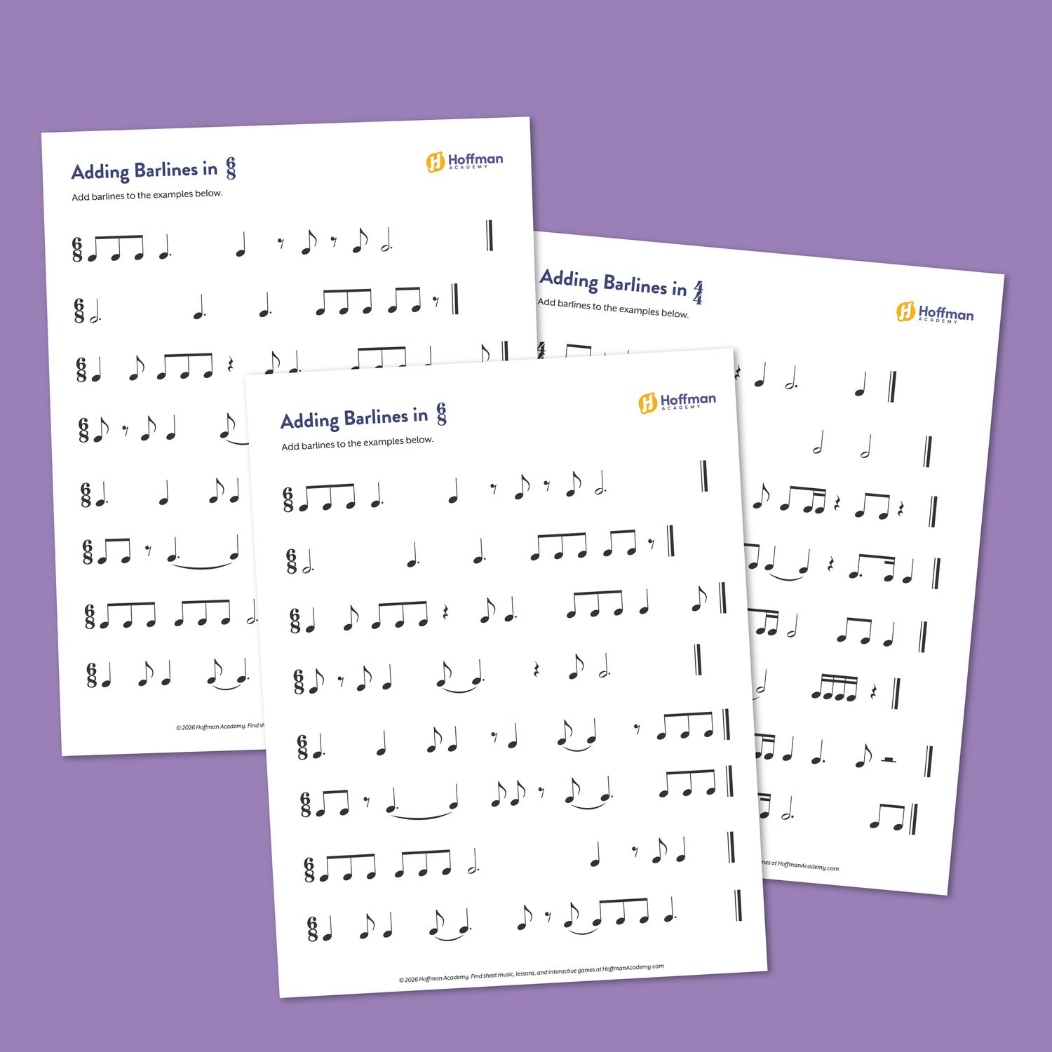 Adding Barlines - Rhythm Practice Sheets