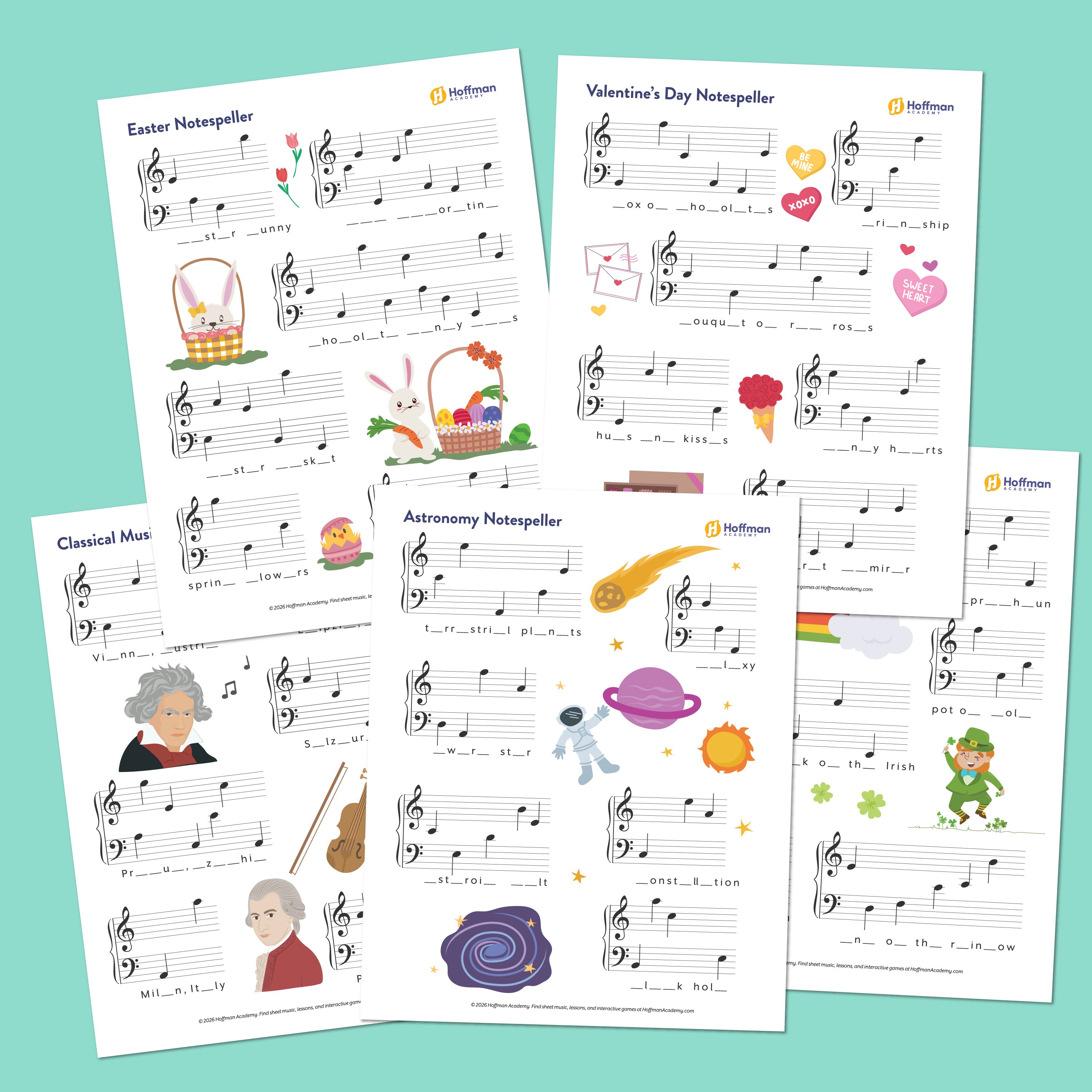 Notespeller Series Bundle - Music Reading Practice | PDF Download