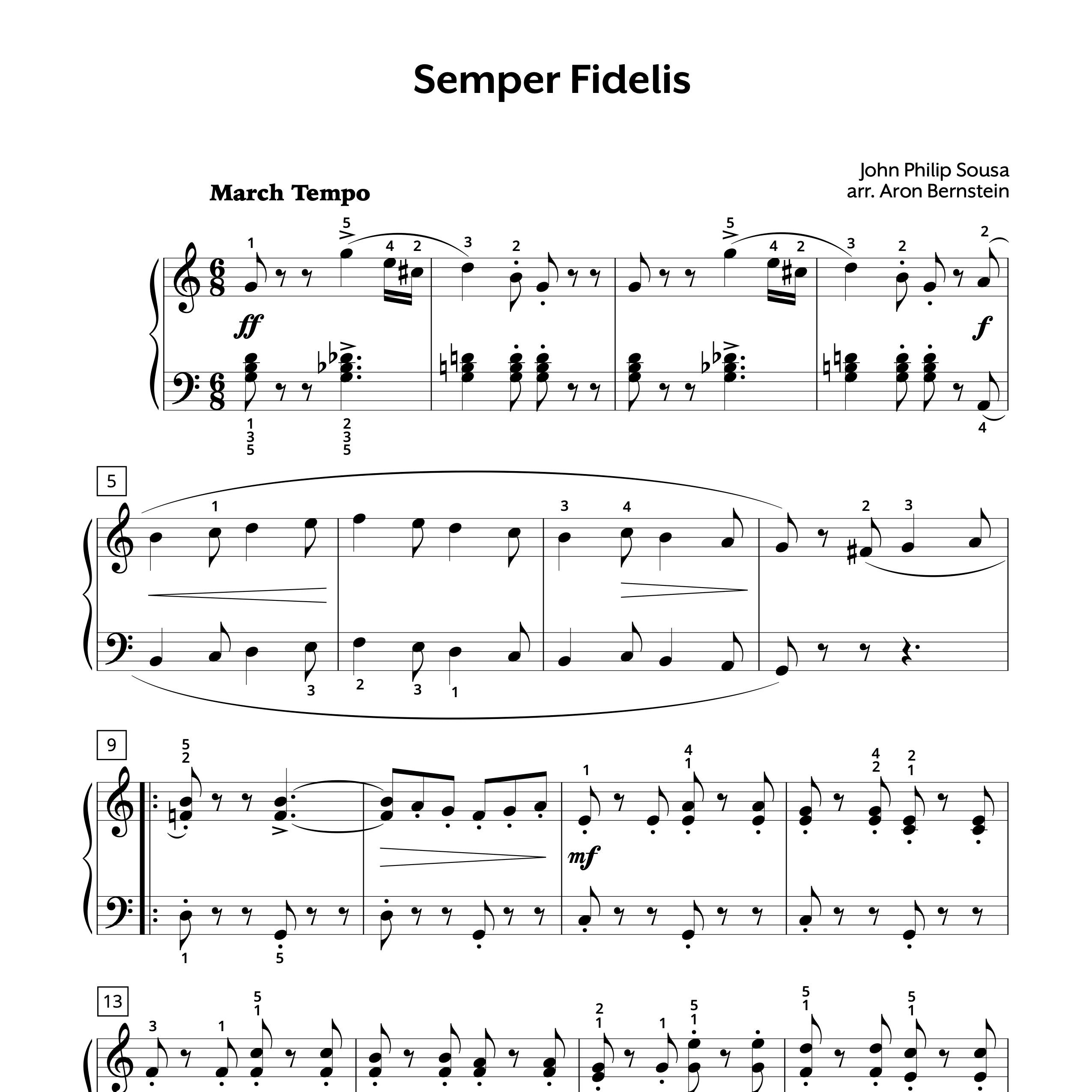 Semper Fidelis - Piano Sheet Music | PDF Download