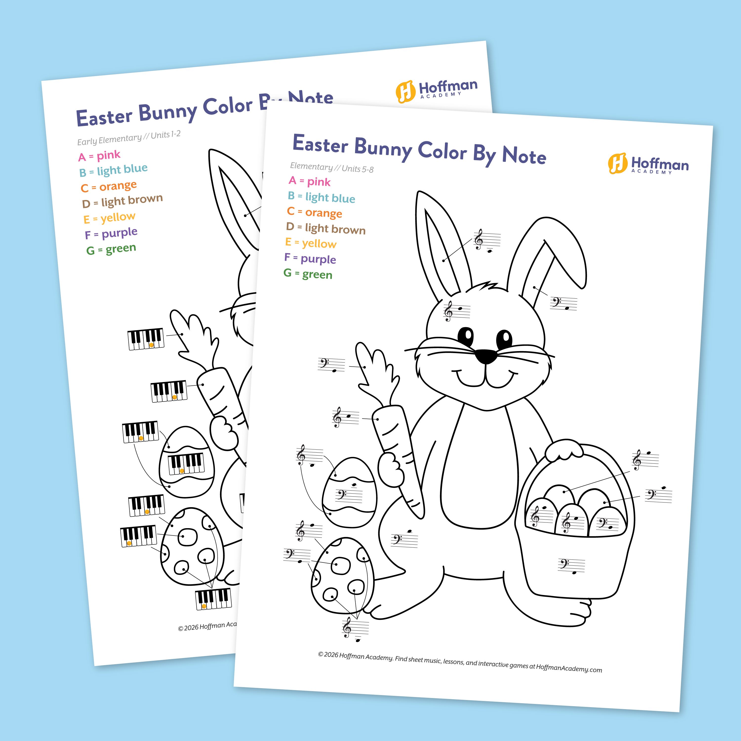 Easter Bunny Color by Note | PDF Download