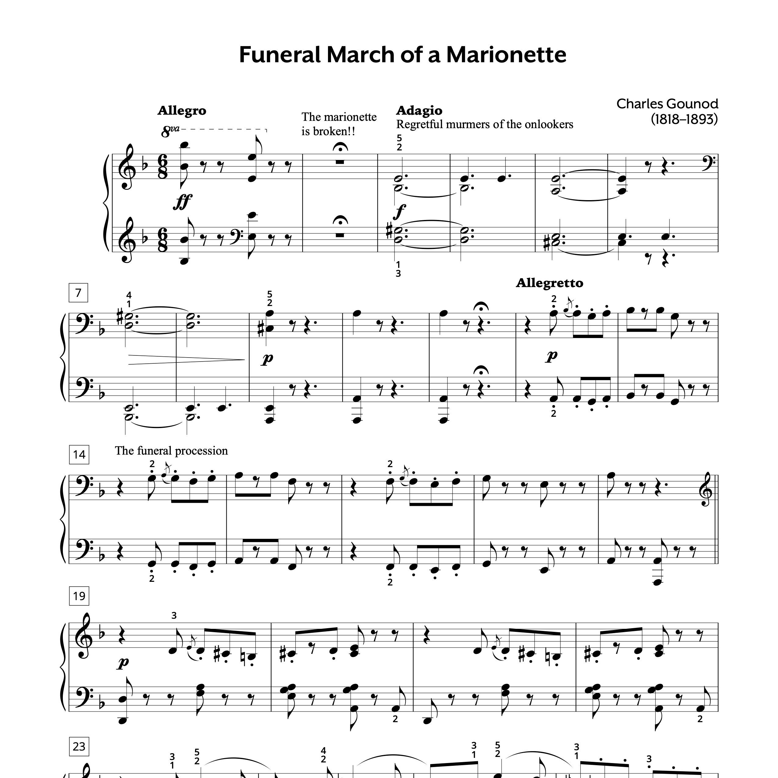 Funeral March of a Marionette Sheet Music