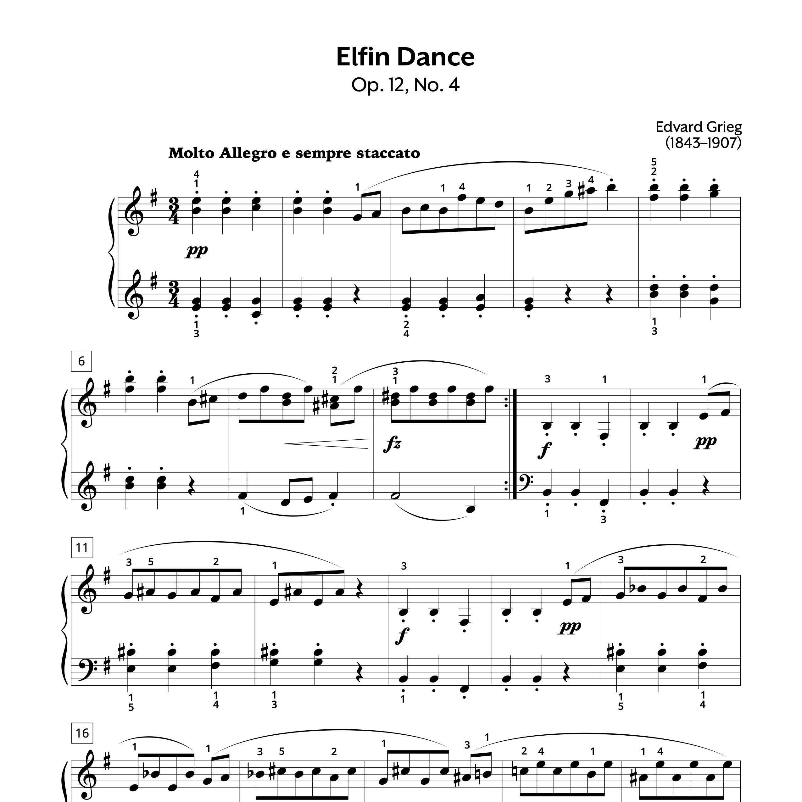 Elfin Dance, Op. 12, No. 4 Sheet Music by Edvard Grieg