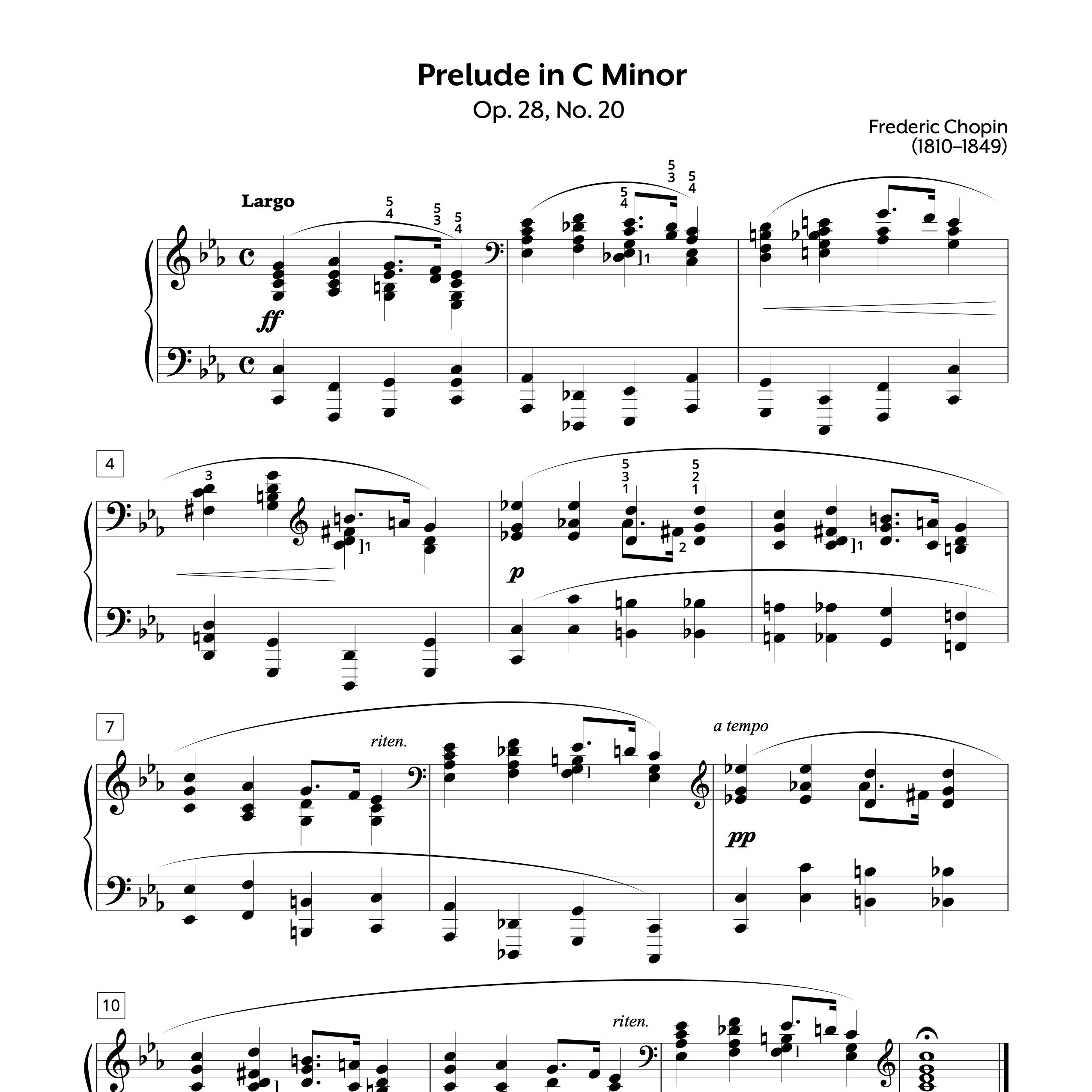 Chopin Prelude in C Minor Sheet Music | Op. 28, No. 20