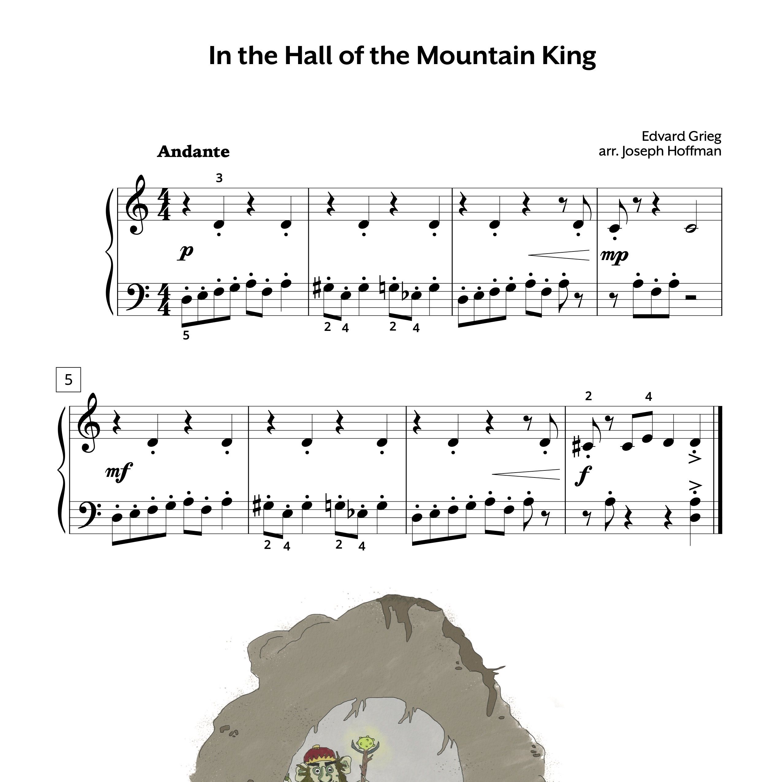 In the Hall of the Mountain King Easy Sheet Music for Piano