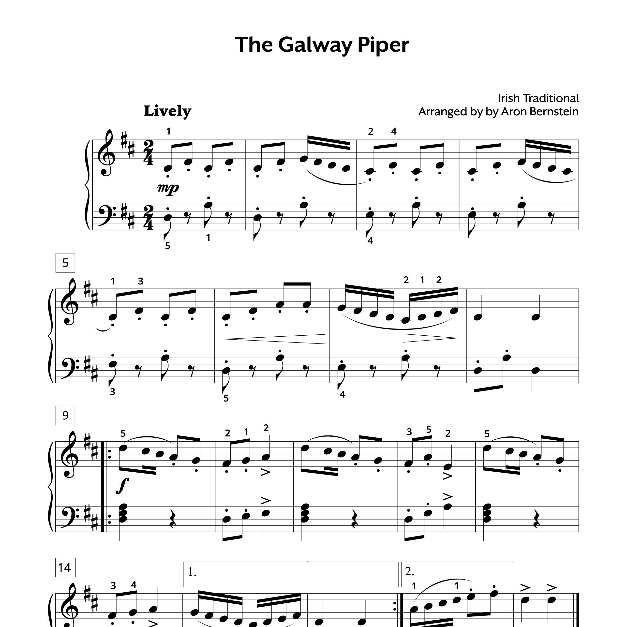 Piano Sheet Music The Galway Piper