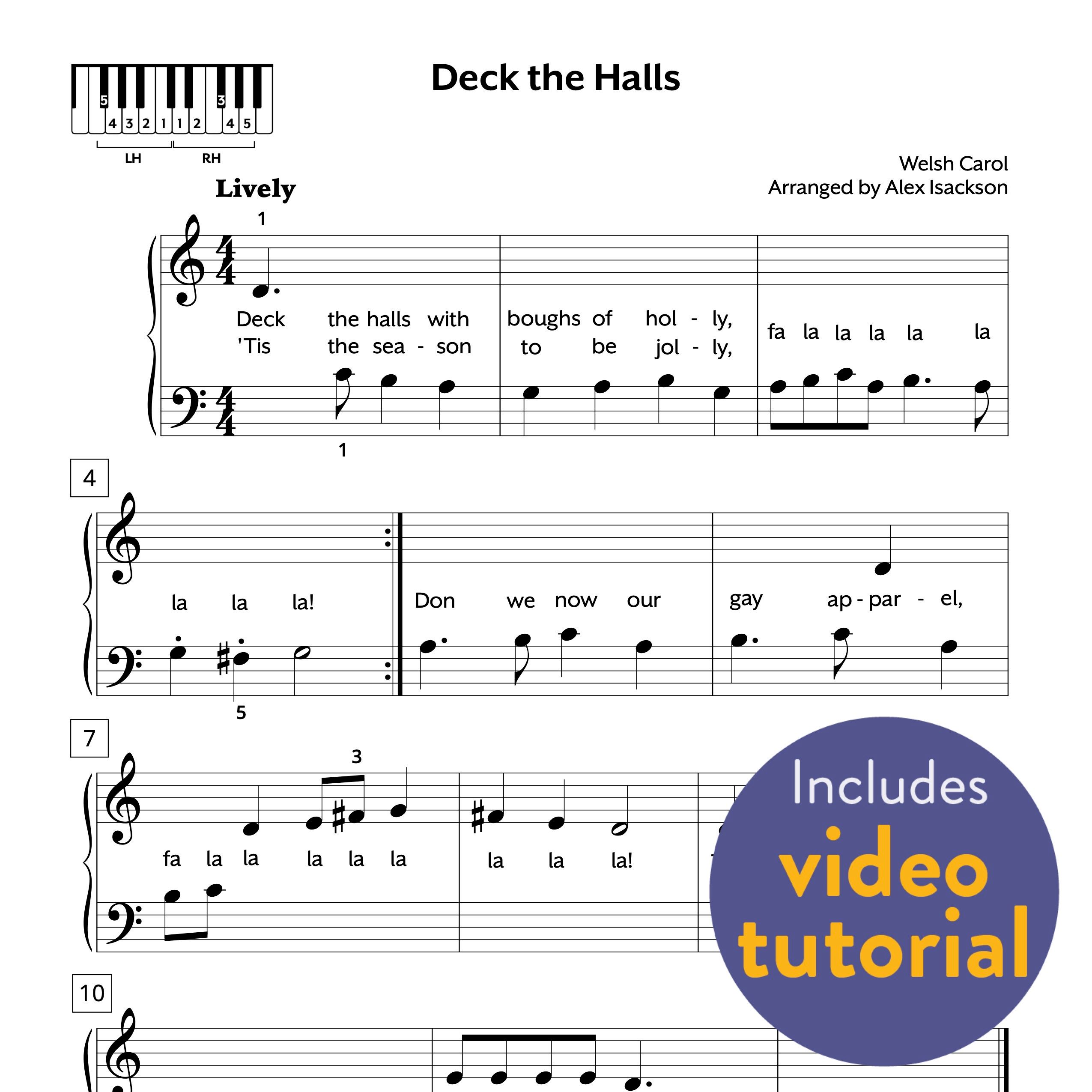 Deck the Halls Piano Sheet Music | Easy, Free PDF Download